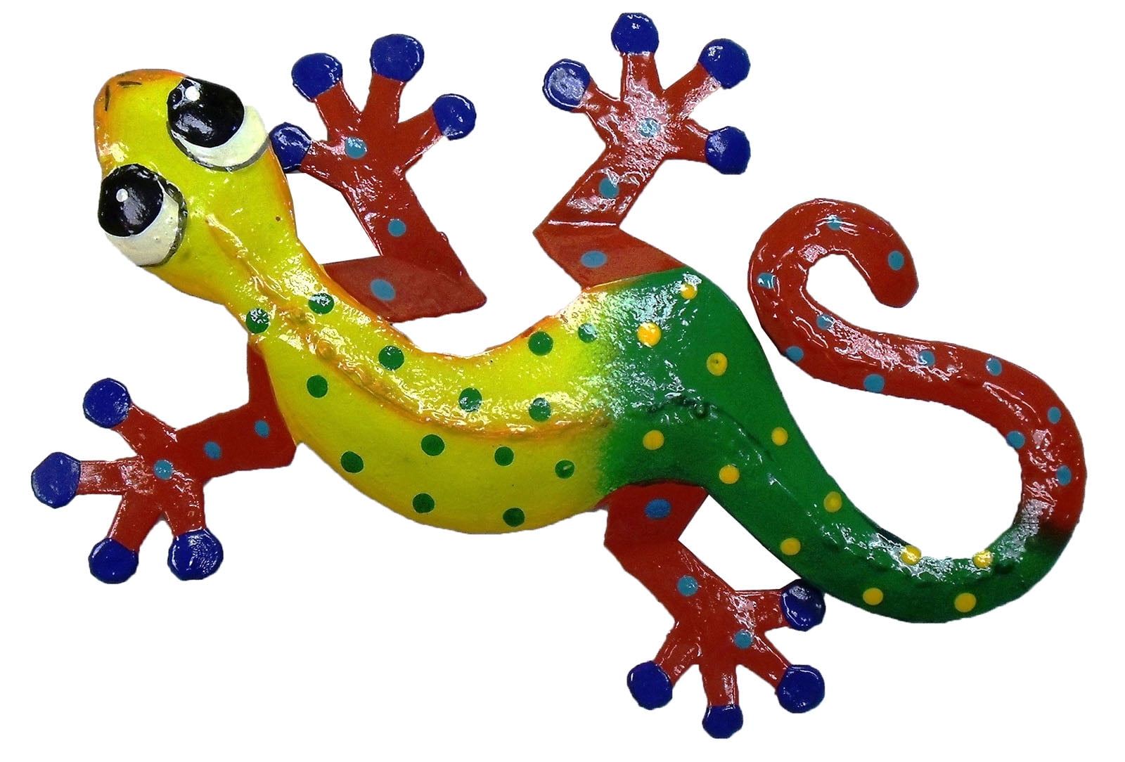 Handcrafted Tropical Rainforest Gecko Lizard Wall Decor Yellow Green ...