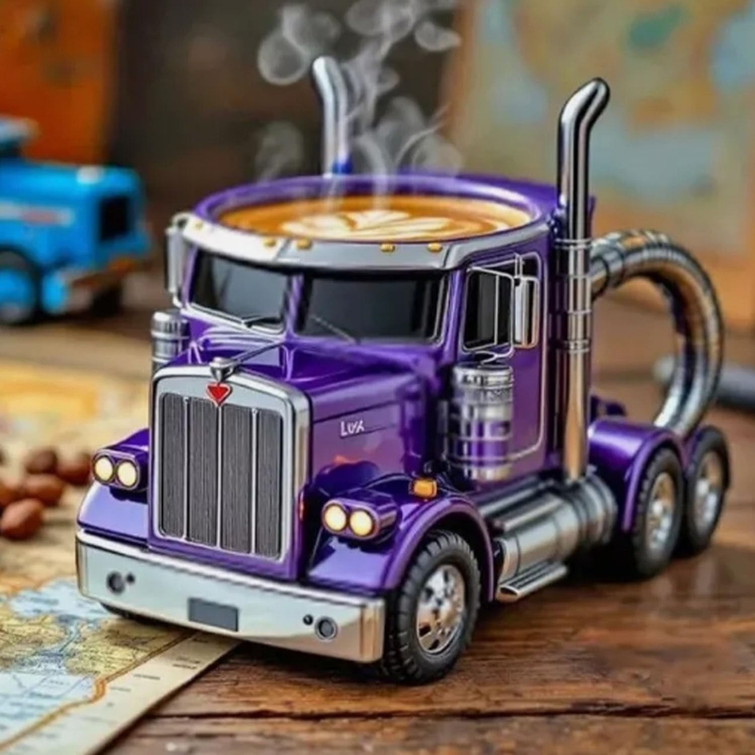 Handcrafted Truck Coffee Mug, 11 Ounces Semi-trailer Shaped Coffee Cup ...