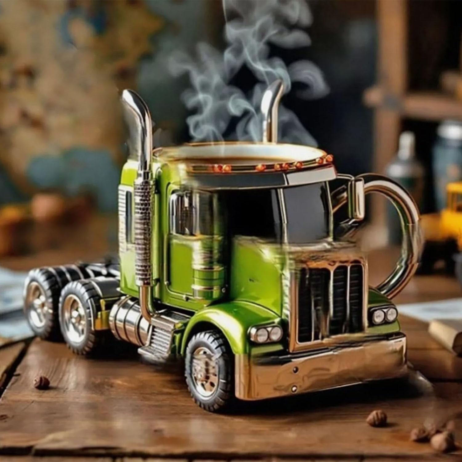Handcrafted Truck Coffee Mug,11 Ounces Semi-trailer Shaped Coffee Cup ...