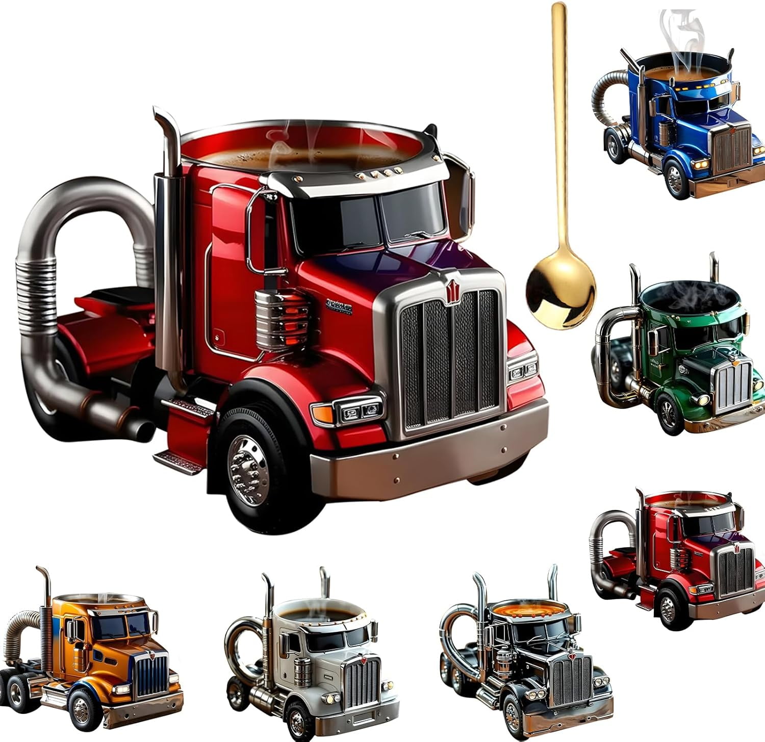 Handcrafted Truck Coffee Mug, Big Rig Brew Mug, Mug with Iconic Big ...