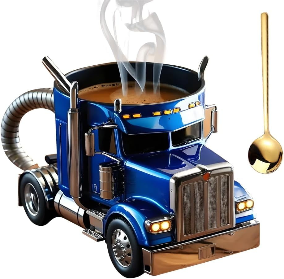 Handcrafted Truck Coffee Mug, Semi-Truck Coffee Mugs, Big Rig Brew Mug ...