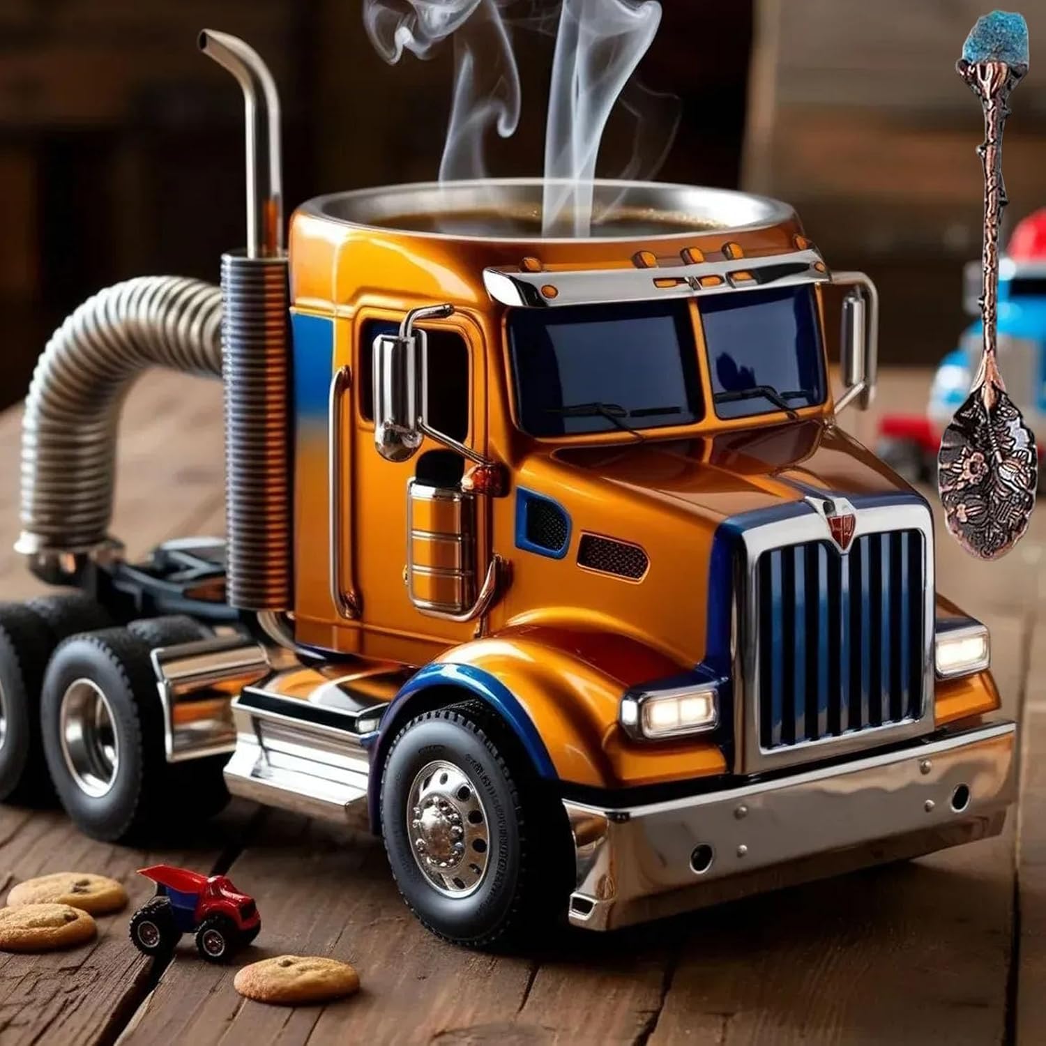 Handcrafted Truck Coffee Mug, Semi-Truck Coffee Mugs, Semi Truck Shaped ...