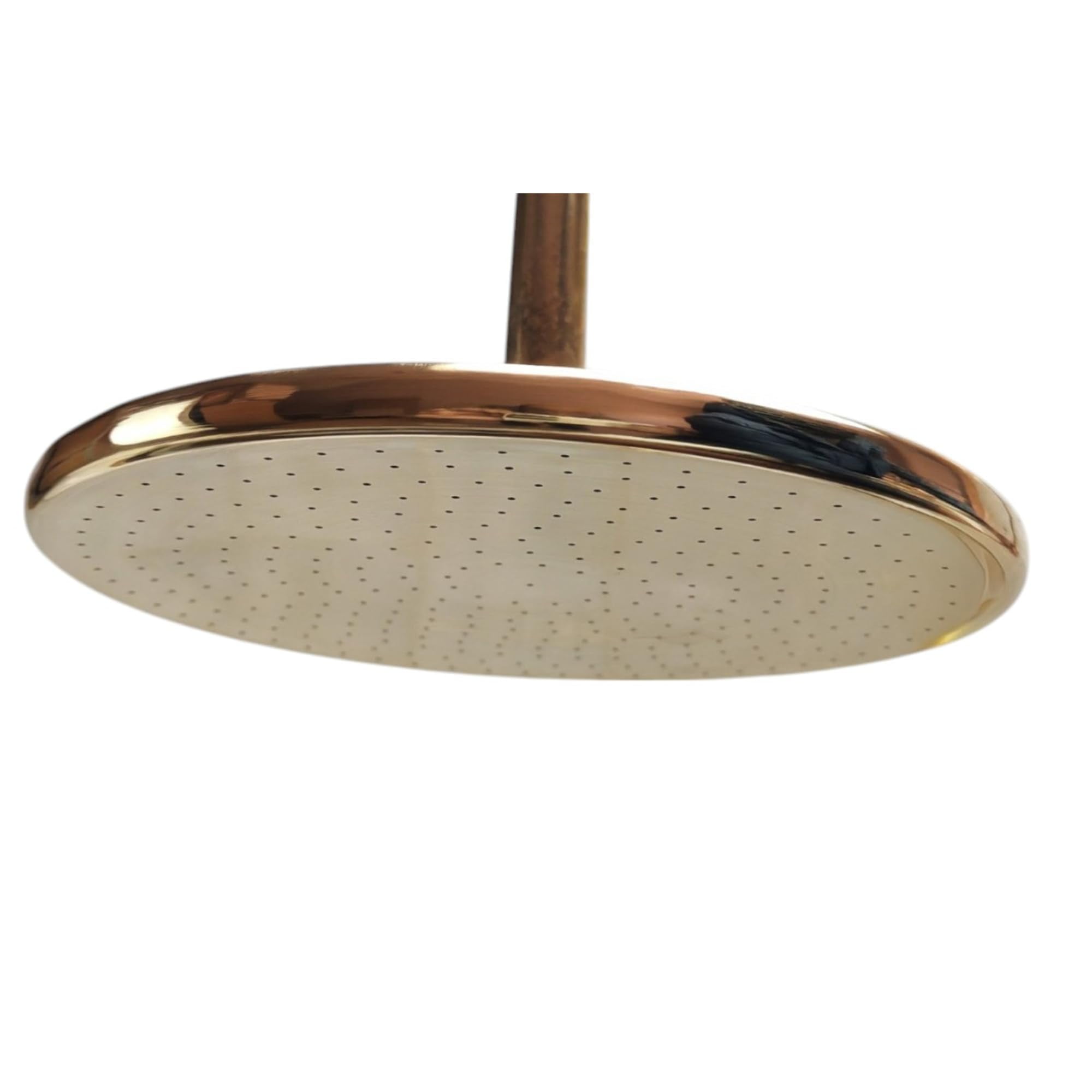 Handcrafted Unlacquered Brass Rain Shower Head | 8-Inch High-Pressure ...