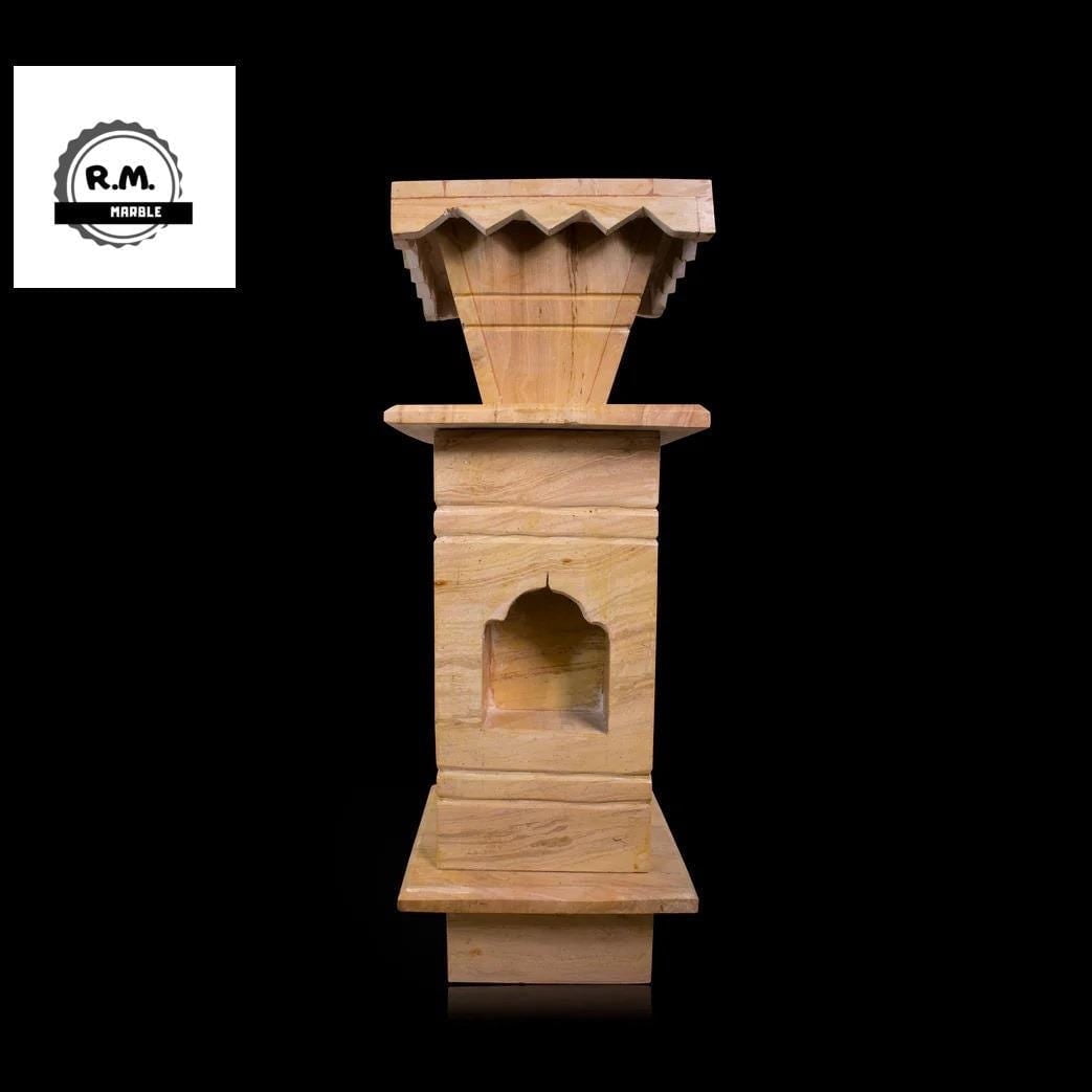 Handcrafted Vintage Brown Marble Tulsi Pot - 3-Level Tulsi Stand Pot ...