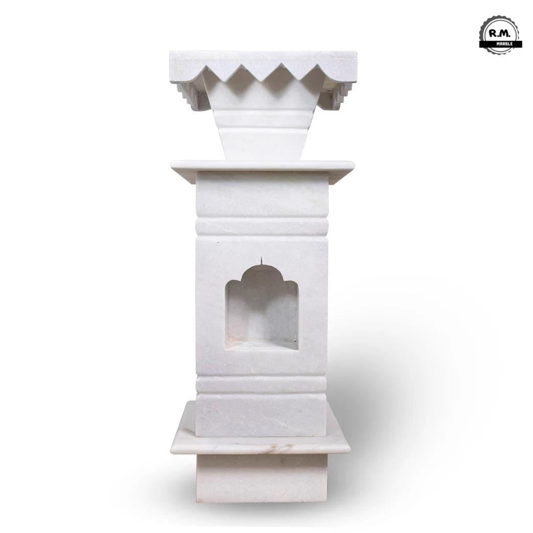 Handcrafted Vintage White Marble 32" Tall Tulsi Pot for Home Decor 3 ...