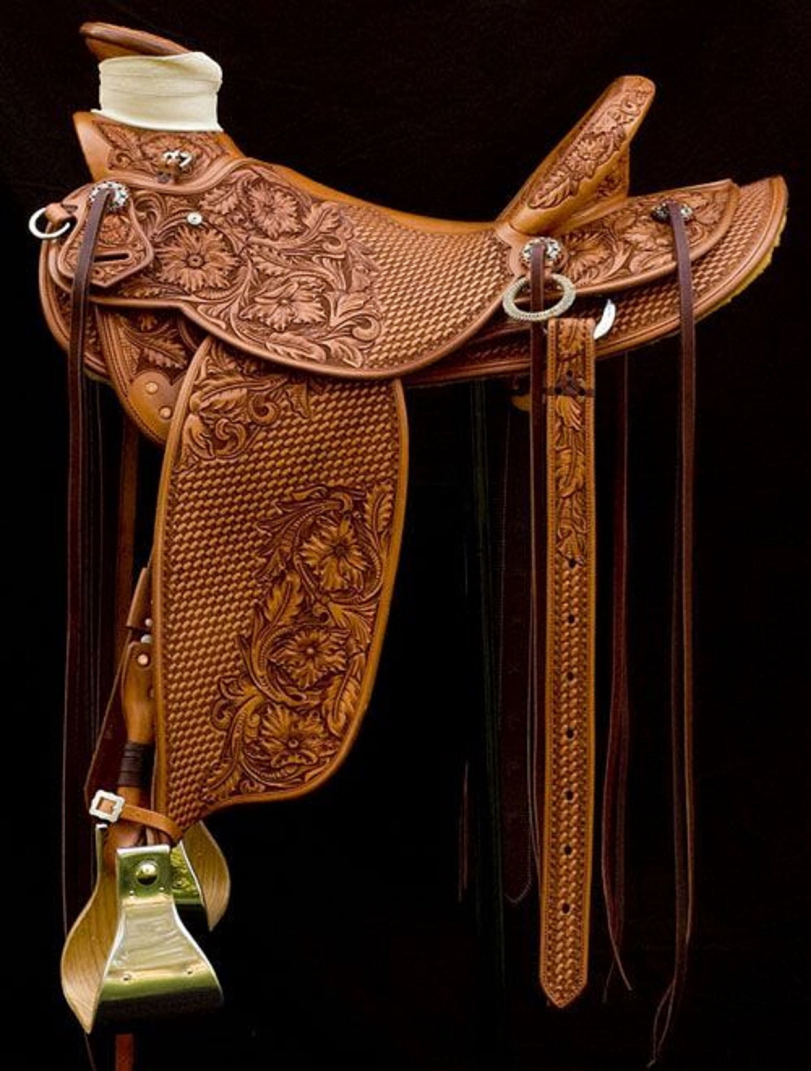 Handcrafted Western Premium Leather Saddle – Deep Seat, Floral Tooling ...