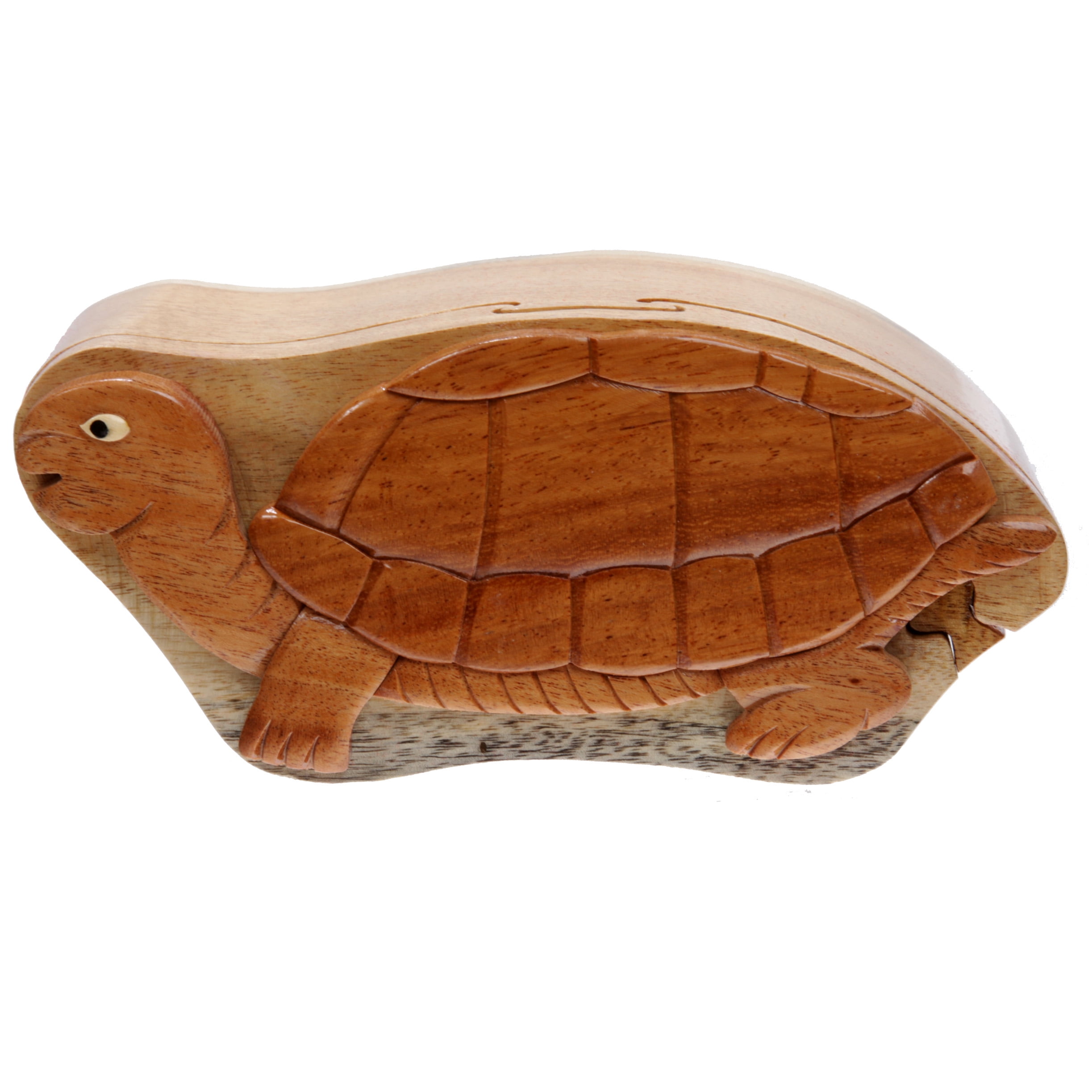 Handcrafted Wooden Animal Shape Secret Jewelry Puzzle Box - Turtle (620 ...