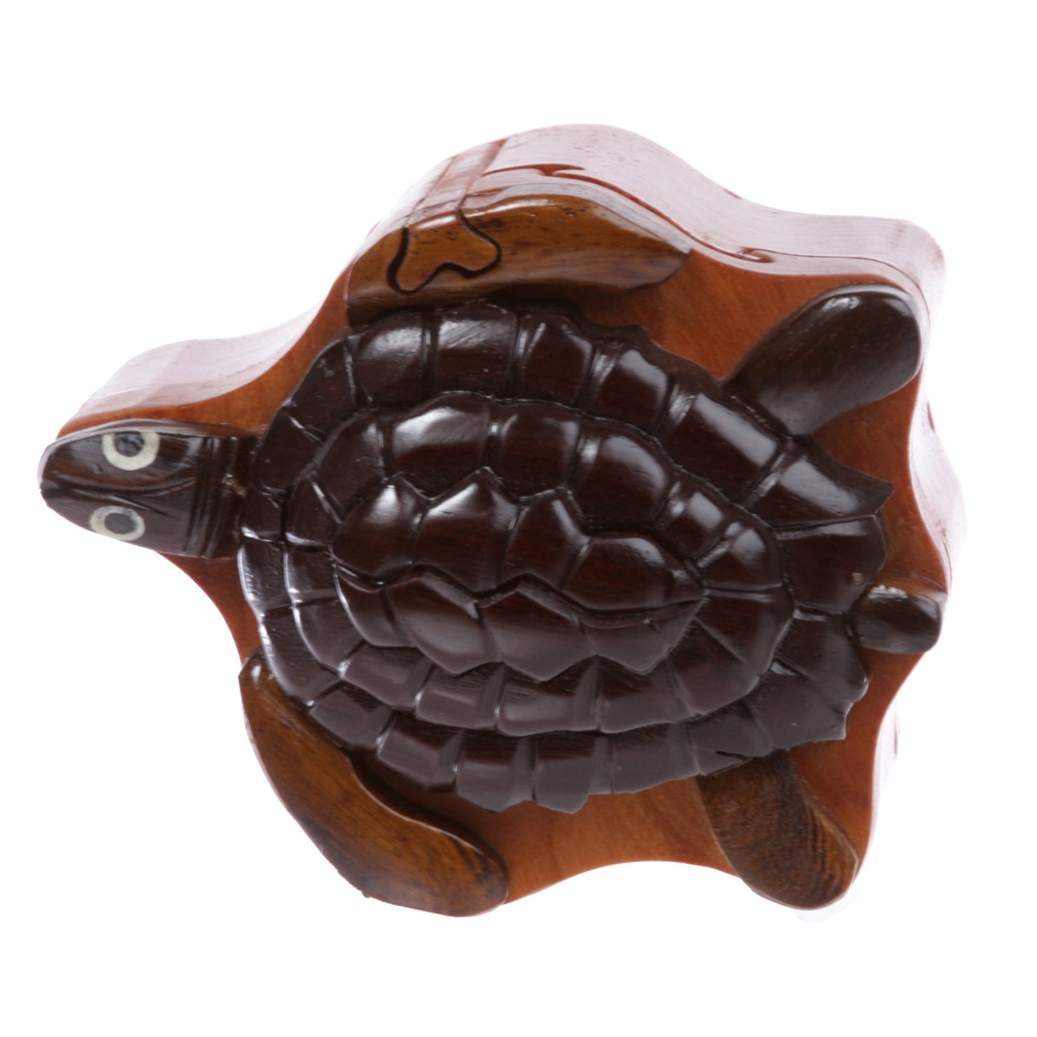 Handcrafted Wooden Animal Shape Secret Jewelry Puzzle Box - Turtle ...