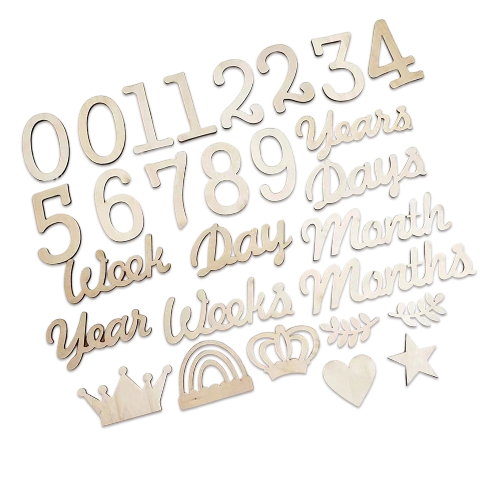Handcrafted Wooden Baby Milestones Markers - Number & Word Photo Props ...