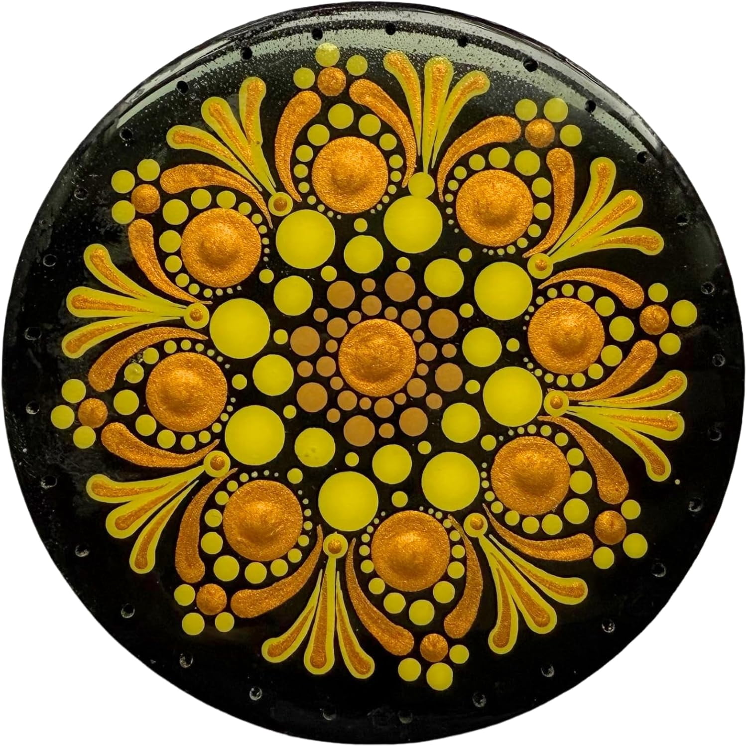 Handcrafted Wooden Basket Bases with Stunning Mandala Designs and Holes ...