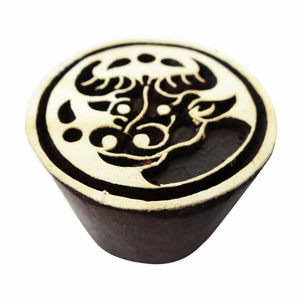 Handcrafted Wooden Block Taurus Design On Fabric Traditional Printing ...