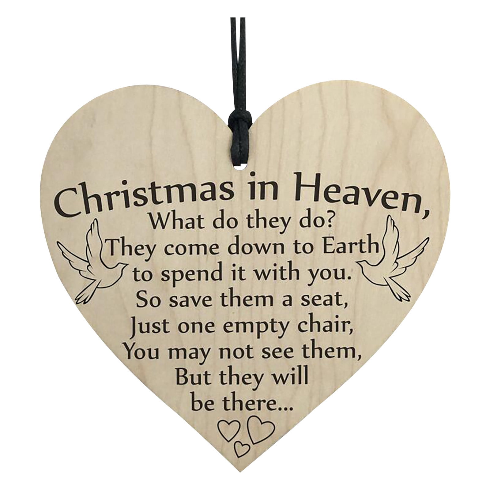 Handcrafted Wooden Commemorative Heart Sign Pendant - 4 x 4 Inches ...