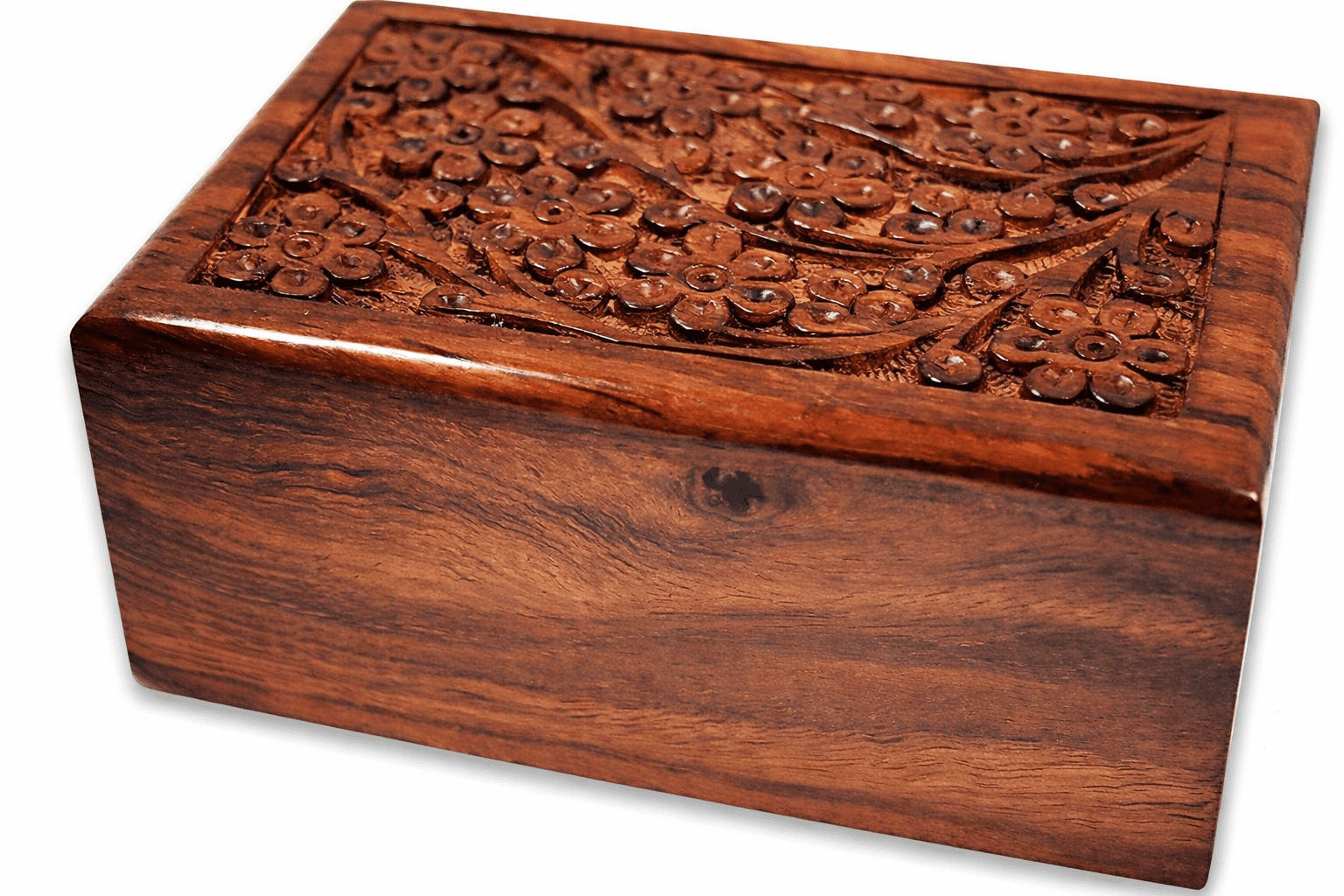 Handcrafted Wooden Cremation Urn for Human Ashes – Large Rosewood ...