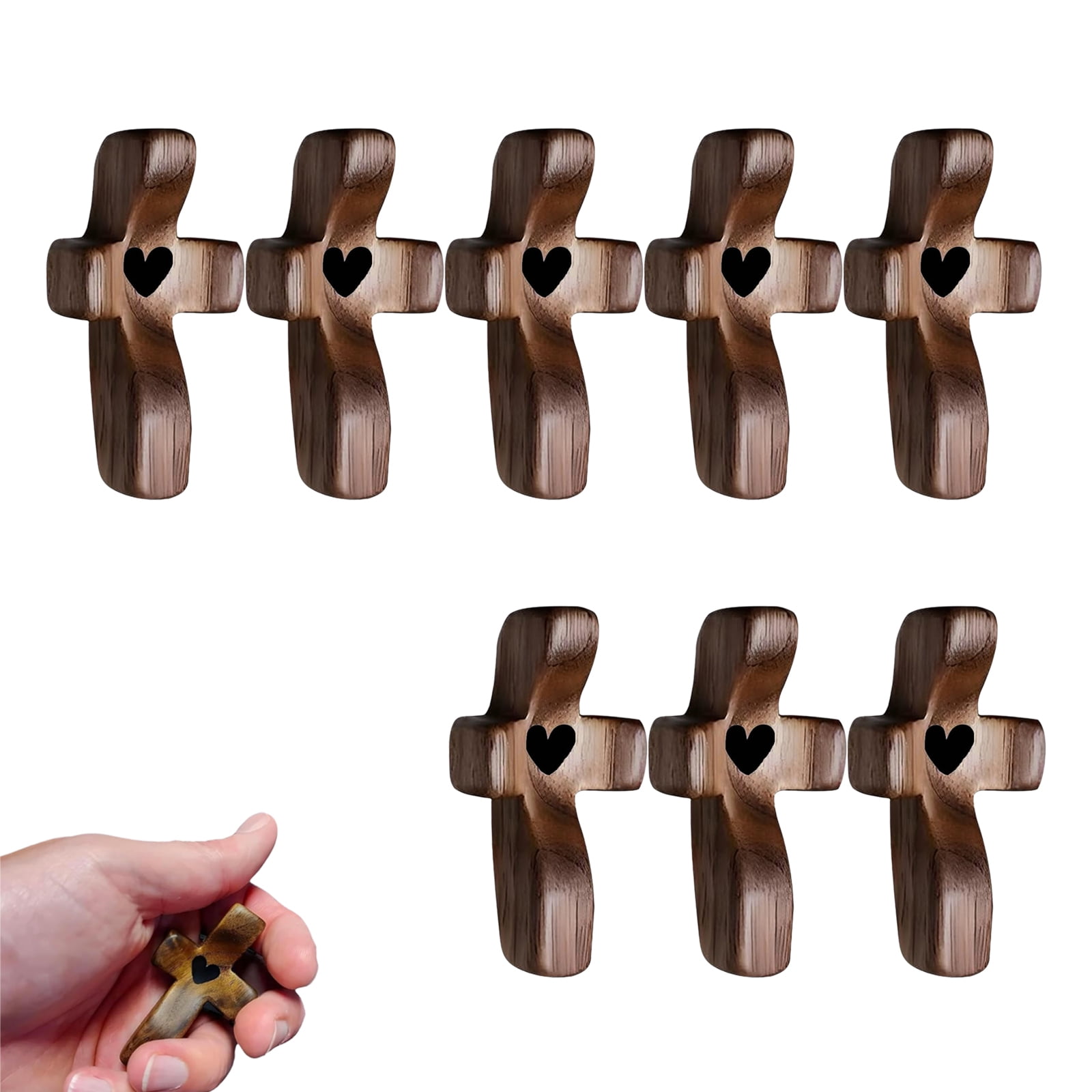 Handcrafted Wooden Cross My Heart, Wooden Cross, Relieve Anxiety ...