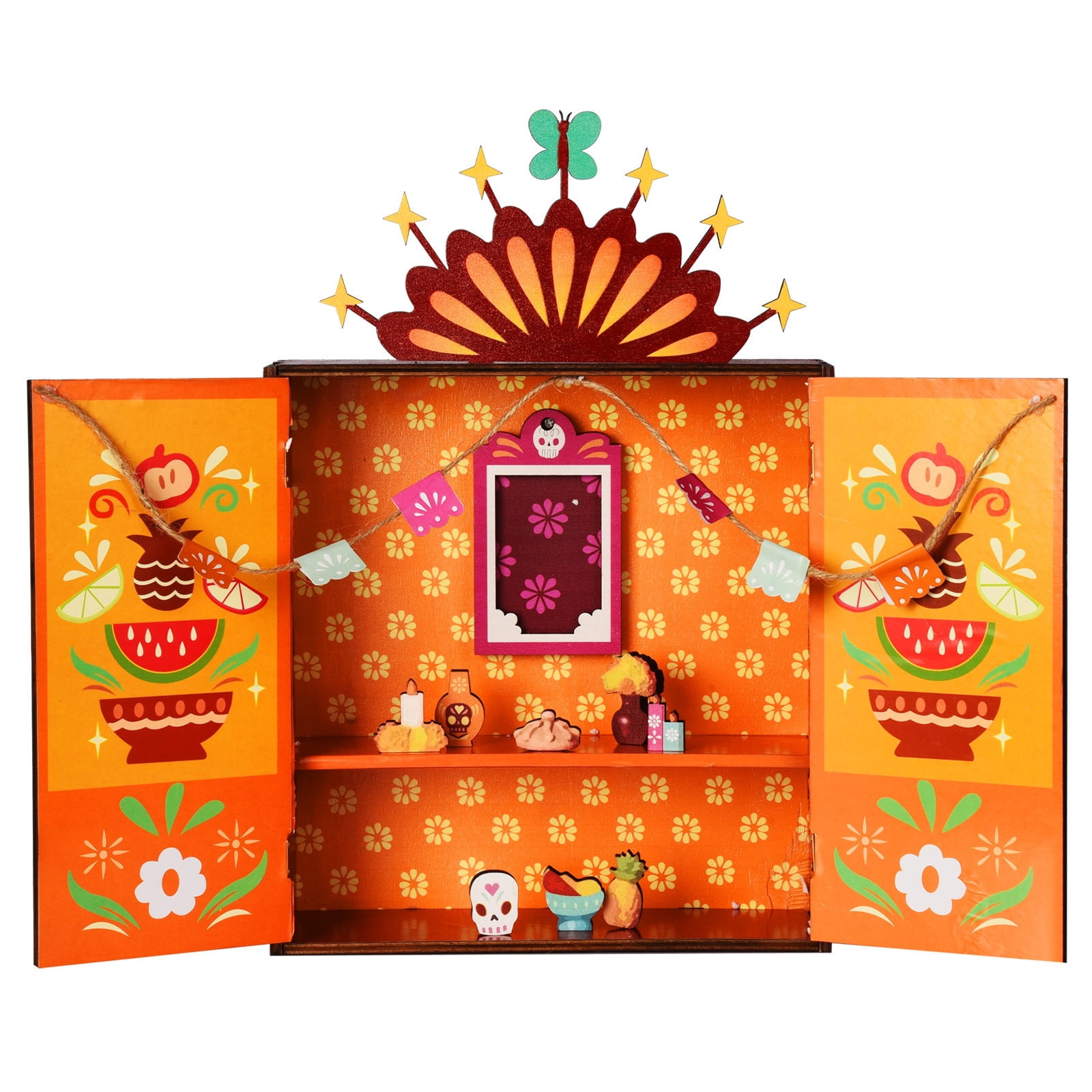 Handcrafted Wooden Dia De Muertos Altar Box Set Ofrenda Wood Craft ...