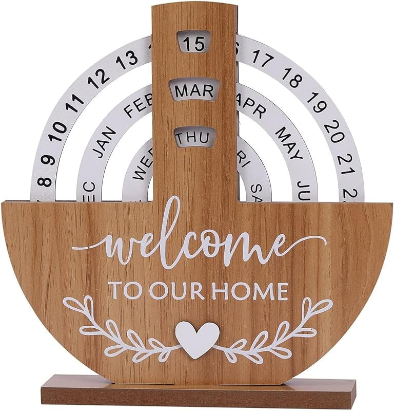 Handcrafted Wooden Perpetual Calendar with Rotating Moon Phase Disk ...