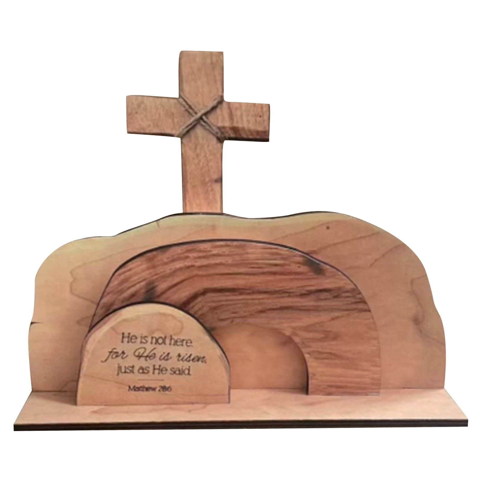 Handcrafted Wooden Resurrection Scene with Cross and Scripture ...