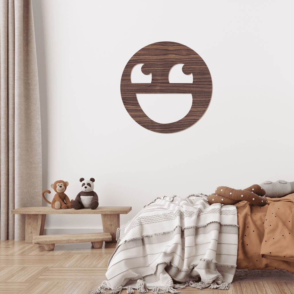 Handcrafted Wooden Smiley Face Wall Art – Playful Home Décor for Kids ...
