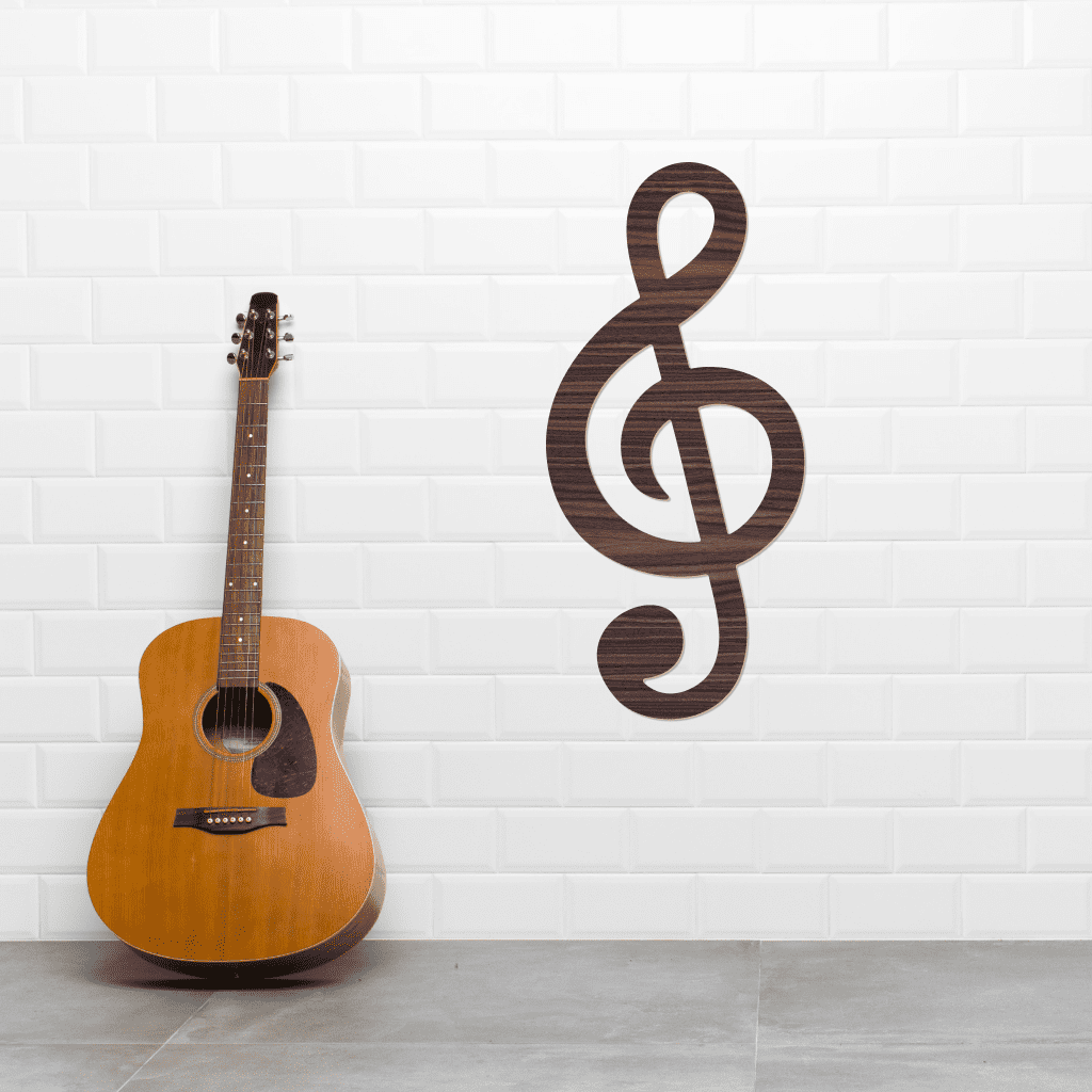 Handcrafted Wooden Treble Clef Wall Art – Elegant Music Lover's Décor ...