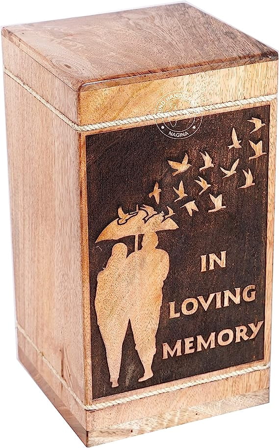 Handcrafted Wooden Urns for Human Ashes Adult Large - Flying Dove ...
