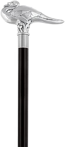 “Handcrafted Wooden Walking Cane with Silver Swan Handle – 36 Inch ...