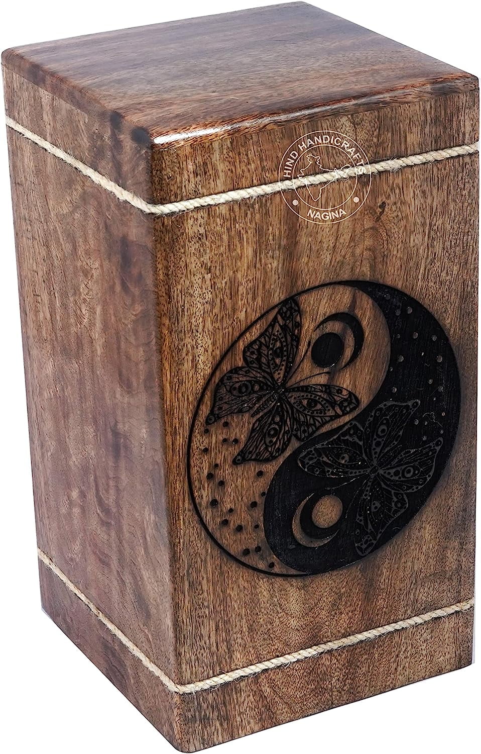 Handcrafted Ying Yang Wooden Urns for Human Ashes Adult Large ...