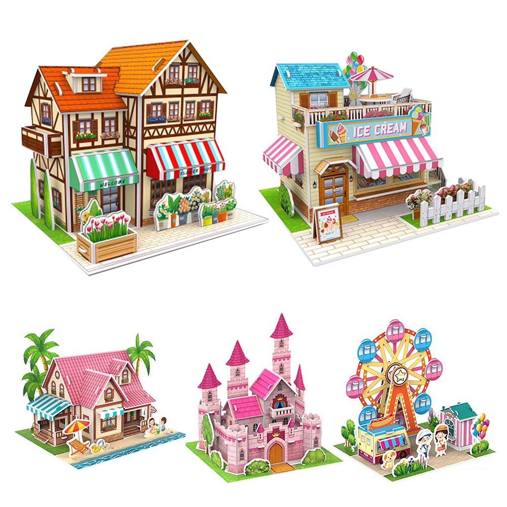 Handcrafted 3D Model Puzzle DIY Houses: Educational Building Blocks for ...