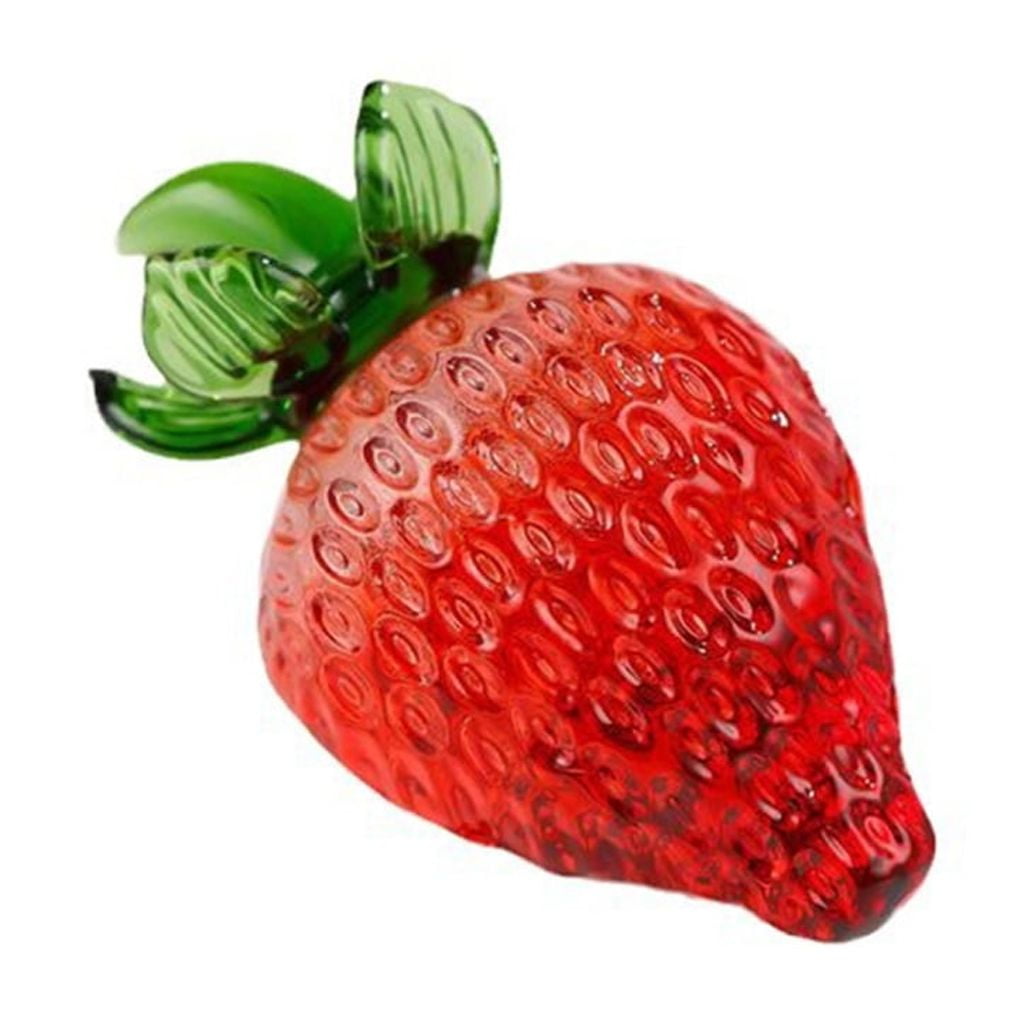 Handcrafts Crystal Strawberry Ornament Glass Fruit Miniature Figurine ...
