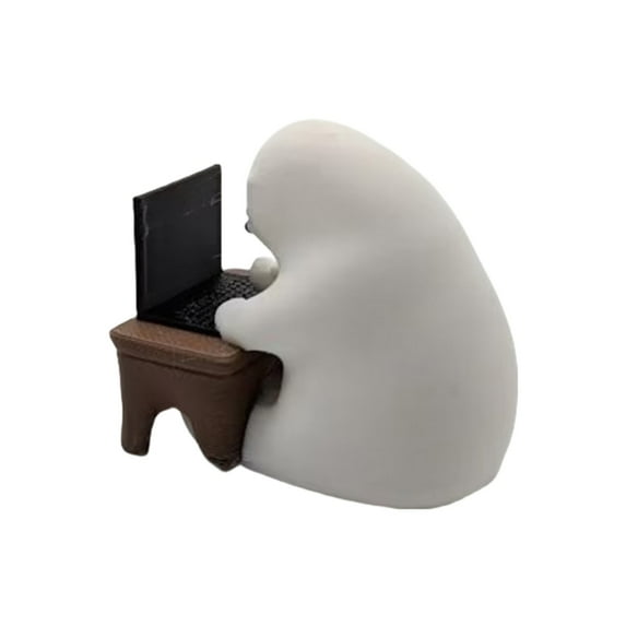 Handcrafts Mini Coder Bear Statue Bear with Laptop Computer Figurine ...