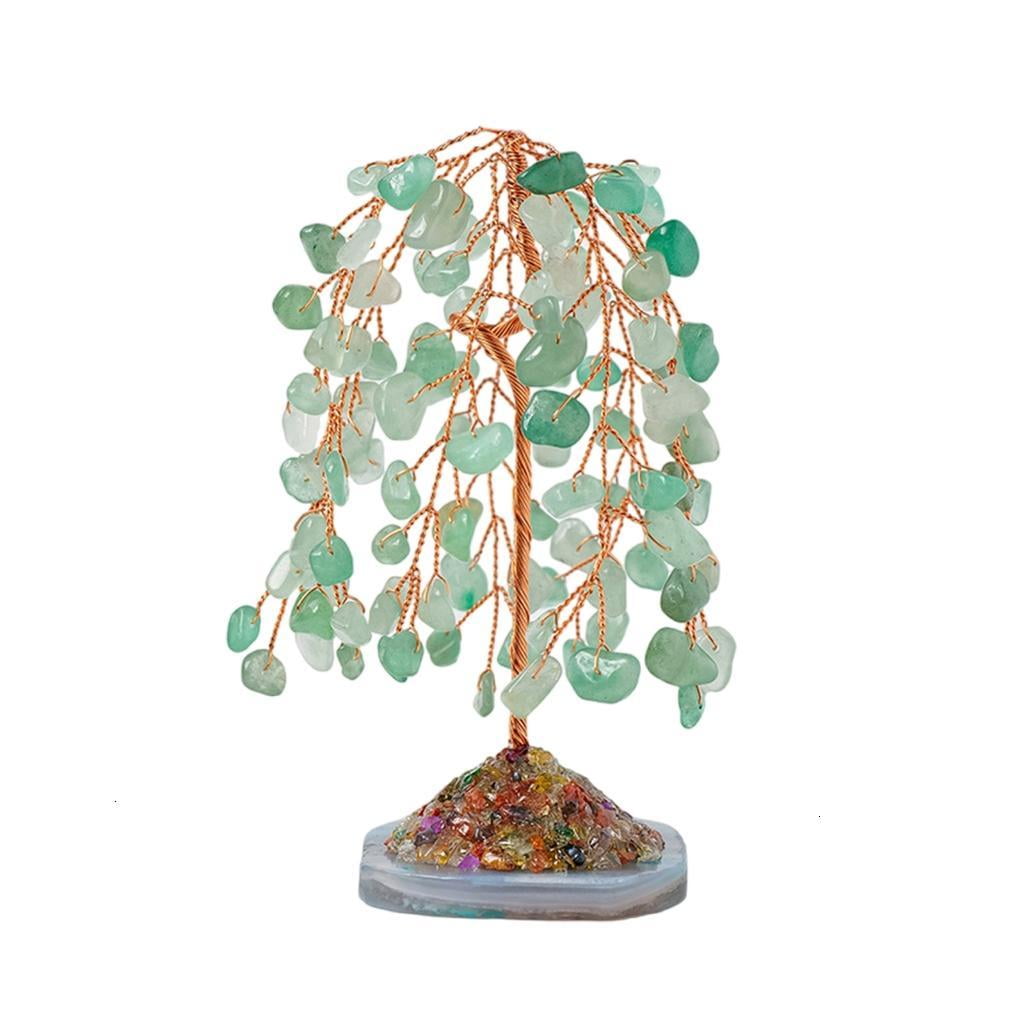 Handcrafts Wicker Crystal Money Tree with Stable Base for Fengshui ...