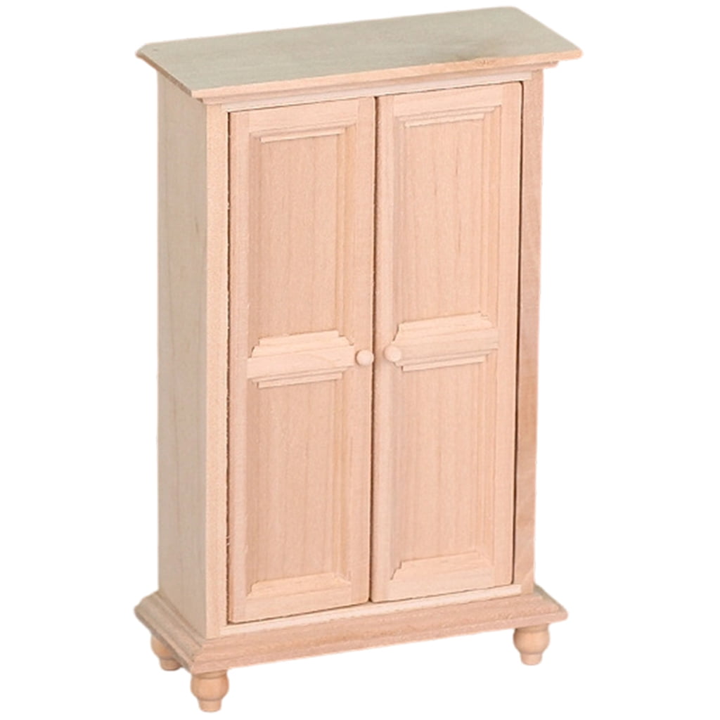 Handcrafts Wooden Doll House Wardrobe With Double BedRoom Scene ...