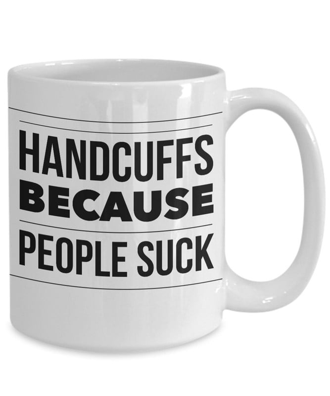 Handcuffs Coffee Mug T Idea For Policeman Handcuffs For Him Or Her