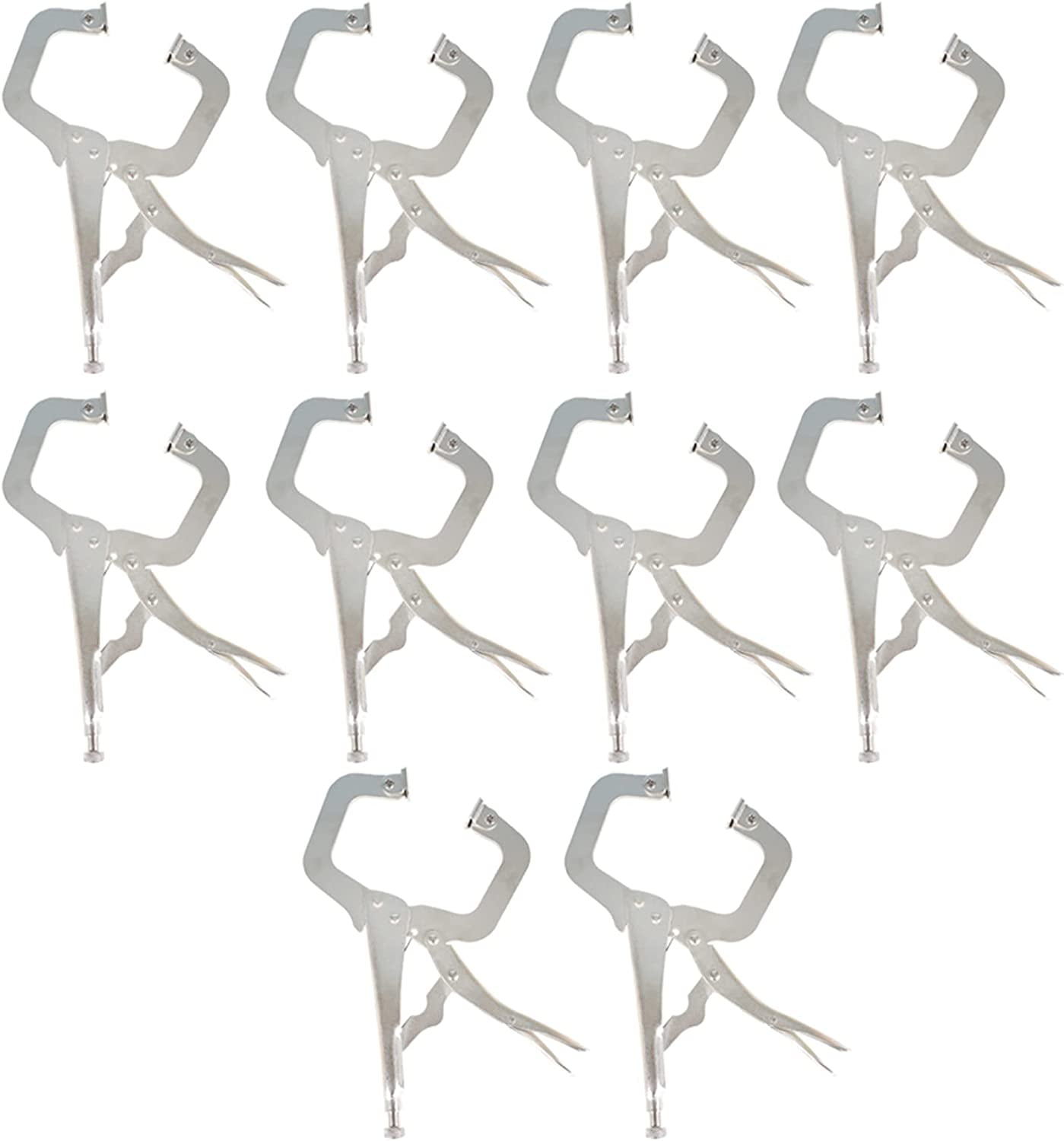 Handdo 10Pcs C-Pliers 11 Inch Heavy-Duty Locking Pliers Swivel Pads ...