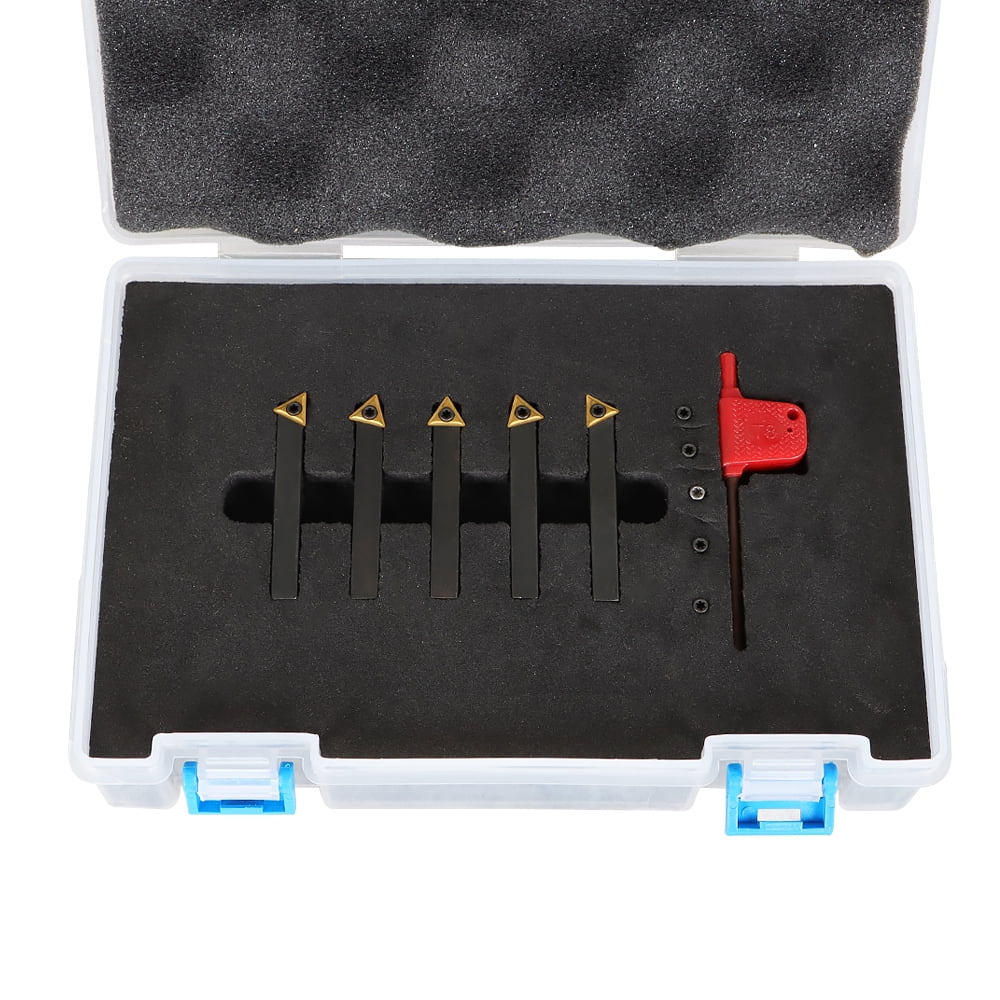 Handdo 5 Pieces/Set 1/4'' Carbide Indexable Turning Tool Set in Fitted ...