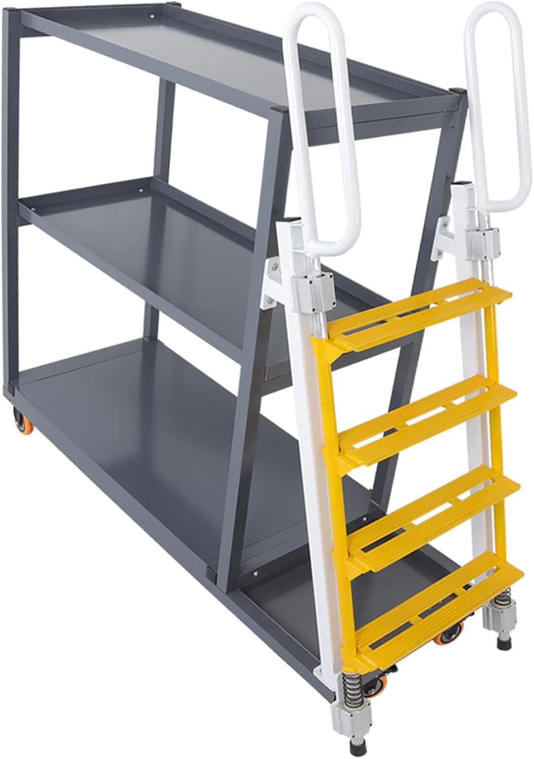 Handdo Ladder Cart 21.5 x 63.8 x 66.7 3 Layers Removable Ladder Truck ...