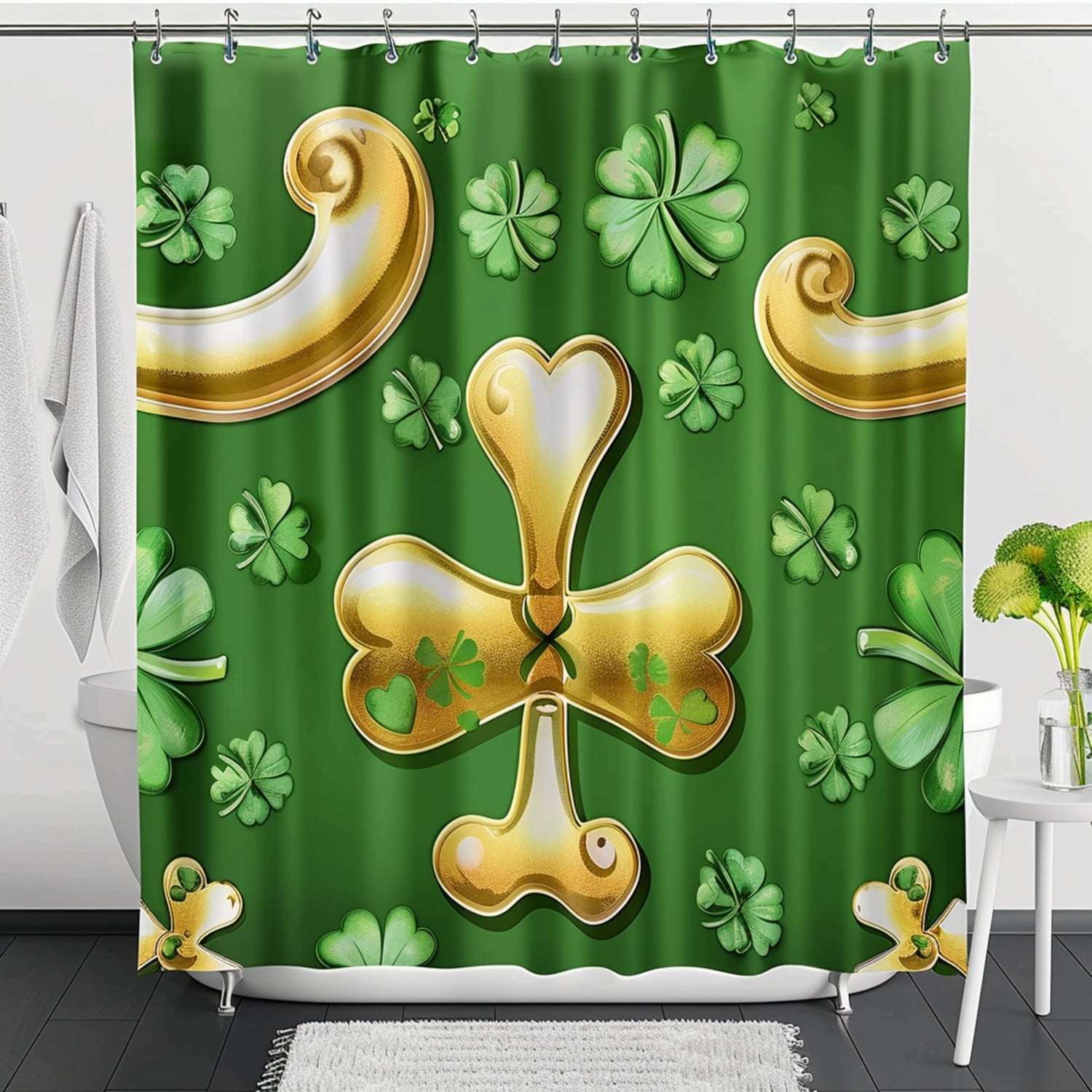Handdrawn Shoes With Laces Cartoon Style Shower Curtain Bathroom