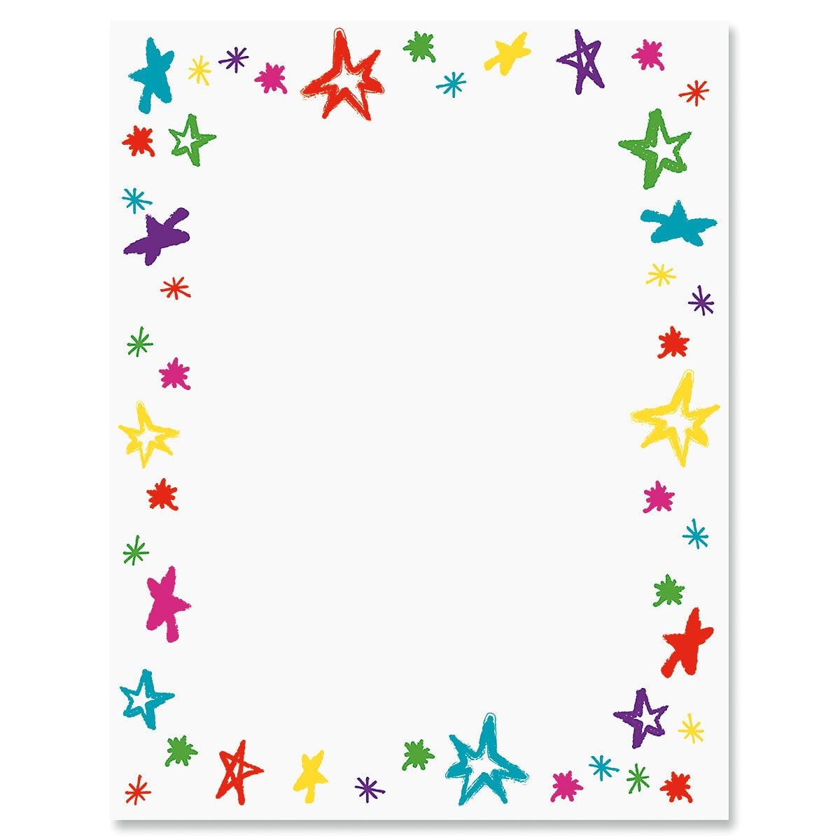 Handdrawn Stars Letter Papers-25 Sheets of colorful, One-Sided Framed ...