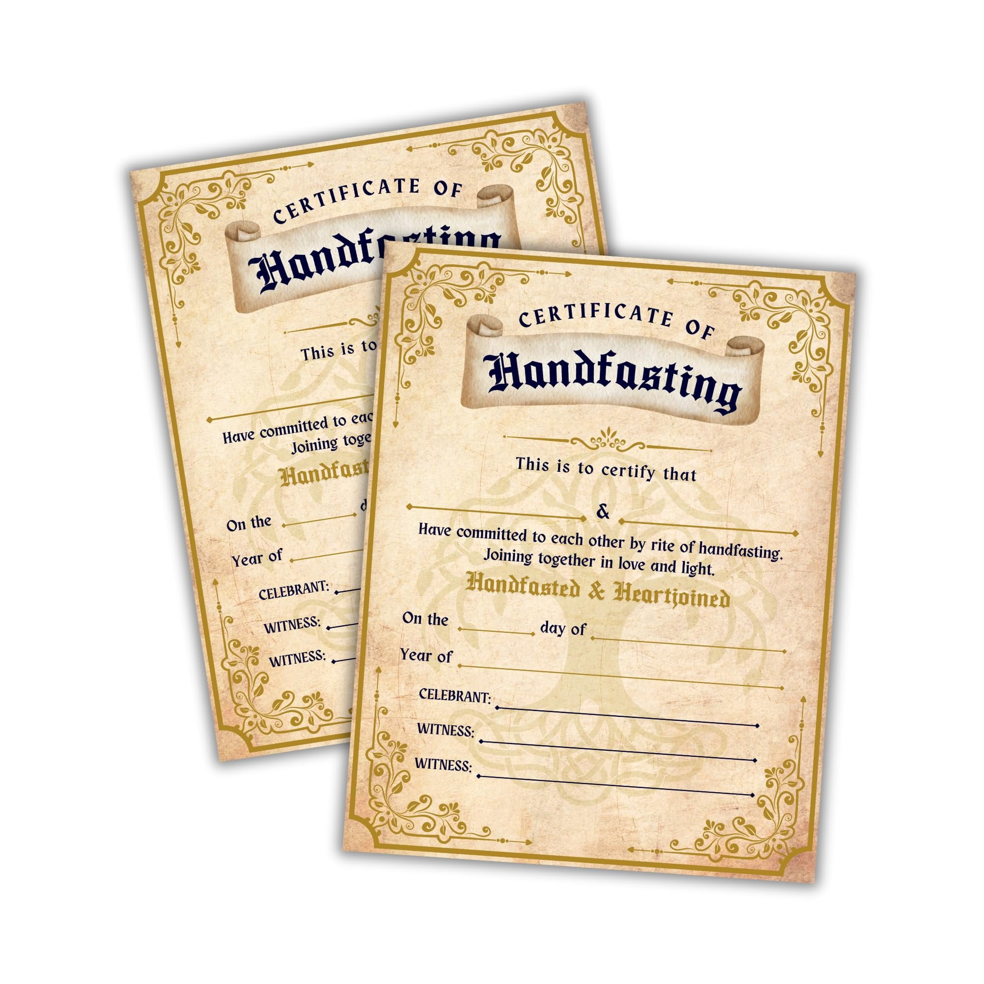 Handfasting Union Ceremony Certificate of Marriage 6pk 8.5x11 on Linen ...