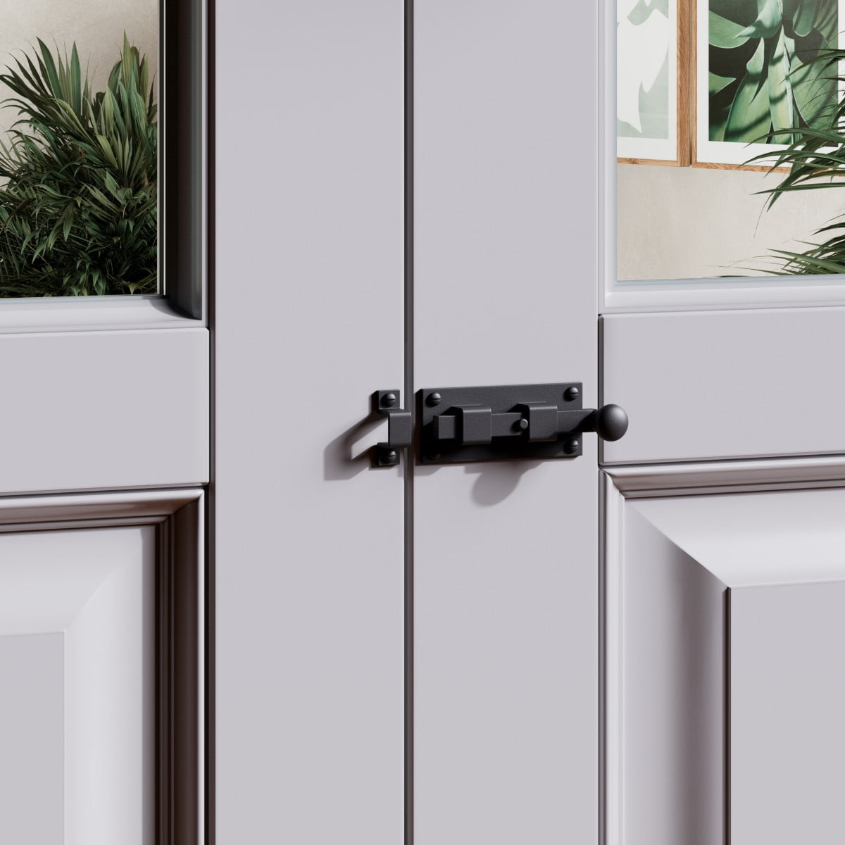 Handforged Knob Straight Bolt Rustic Kitchen Cabinetry 4" Door Pull ...