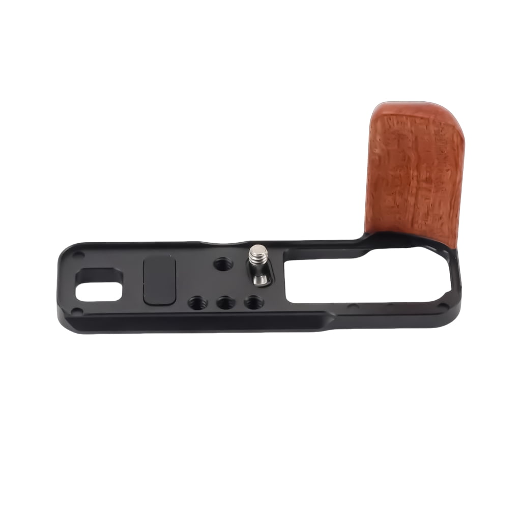 Handgrip L Shape Grip Quick Release Plate Hot Shoe Cover Wood Grip for ...