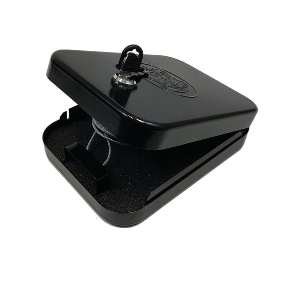 Medium Portable Steel Handgun Safe, Pistol Lock Box for Home Gun Safety ...