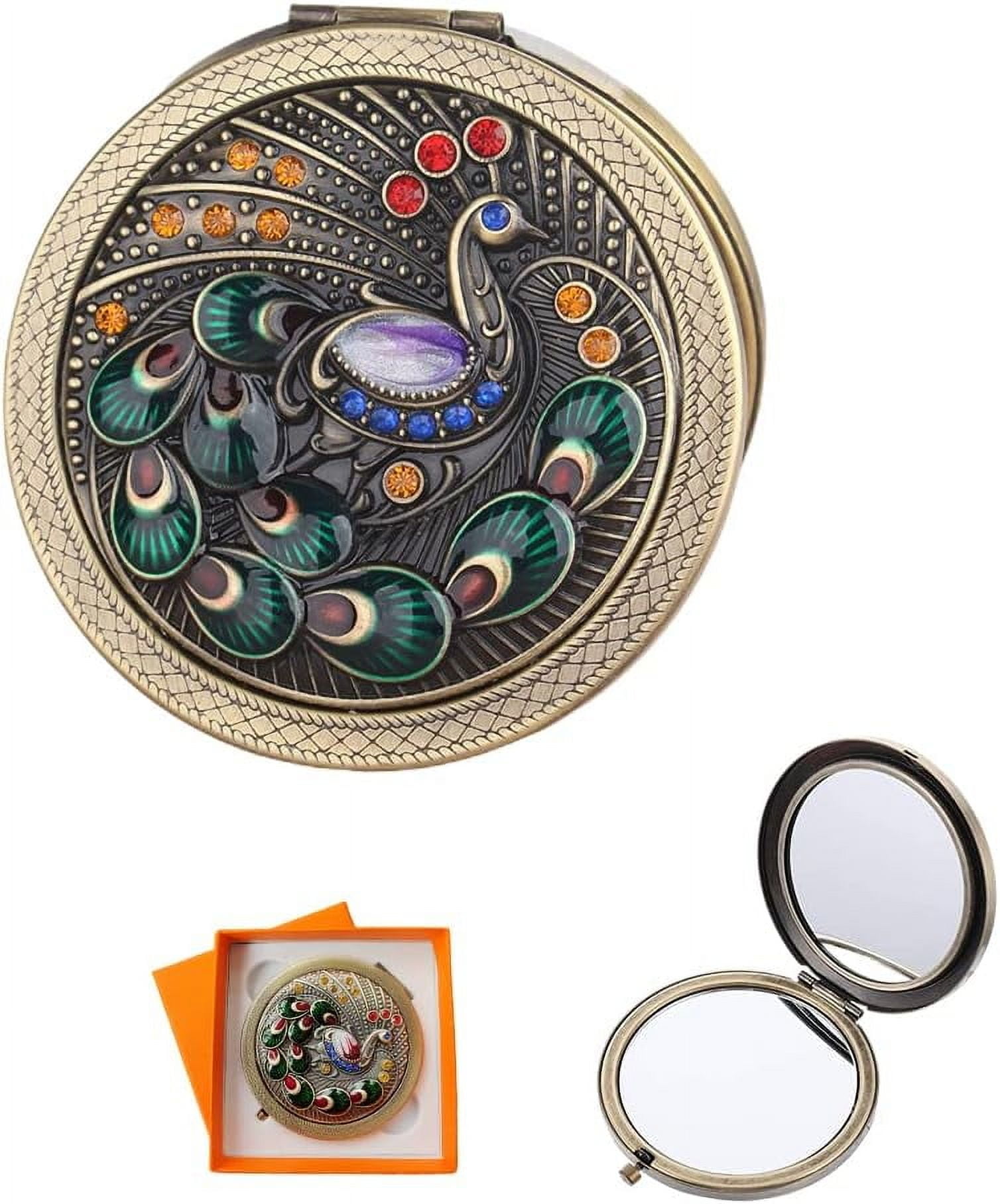 Handhel Mirror with Handle, Makeup Compact Han Mirrors for Women Travel ...