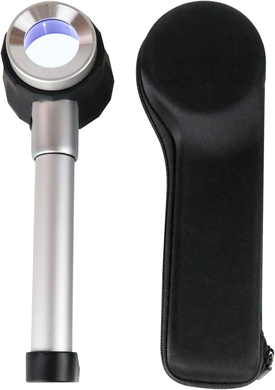 Handheld 10X Magnifier Loupe Optical Glass Magnifying Glass with Light ...
