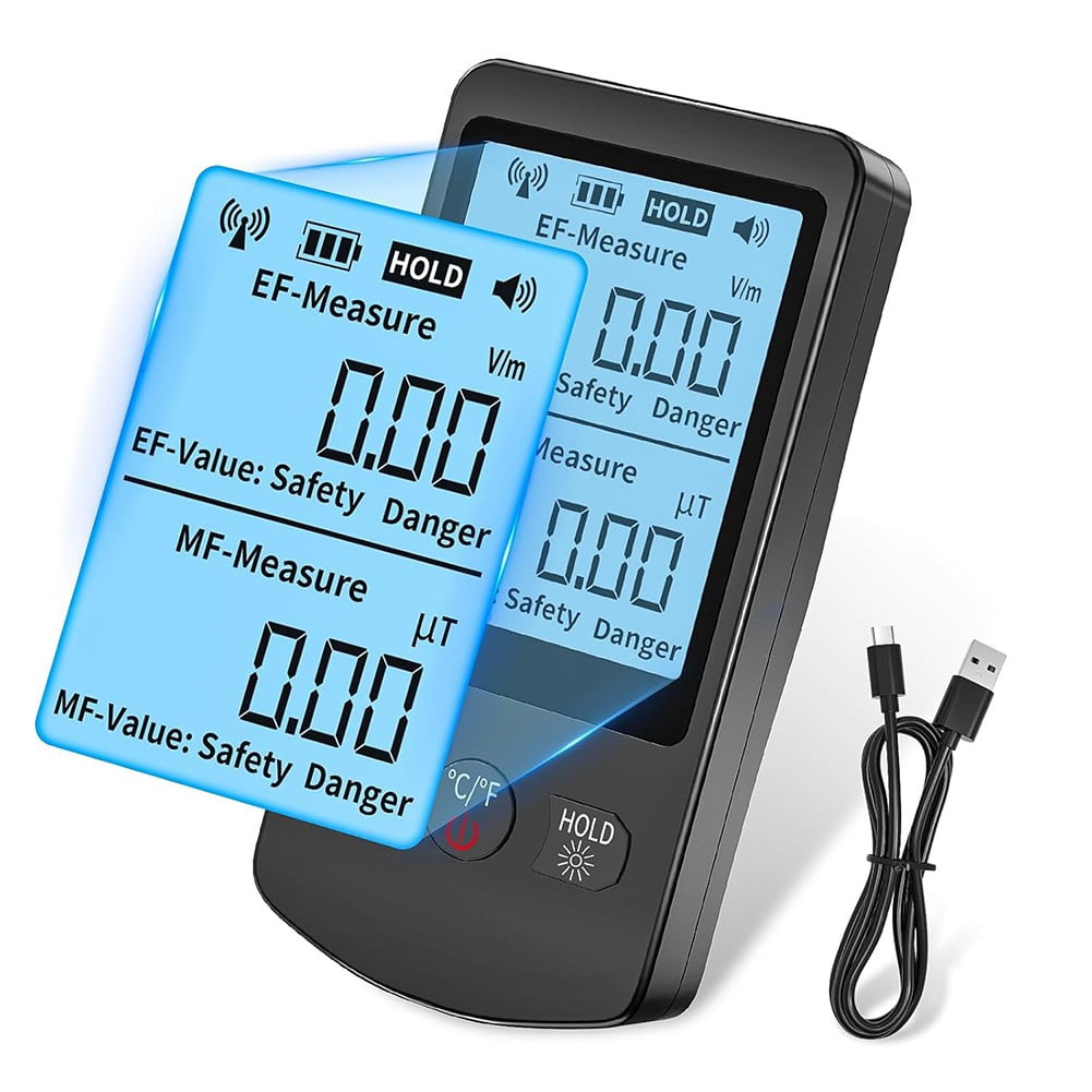 Handheld 3 In 1 Electromagnetic Radiation Detector Digital LCD ...