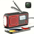 Handheld 5000mAh Solar Hand Crank NOAA Weather Radio, AM/FM, Flashlight ...
