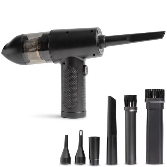 Handheld Air Duster & Mini Vacuum Cleaner Combo with 6 Attachments ...