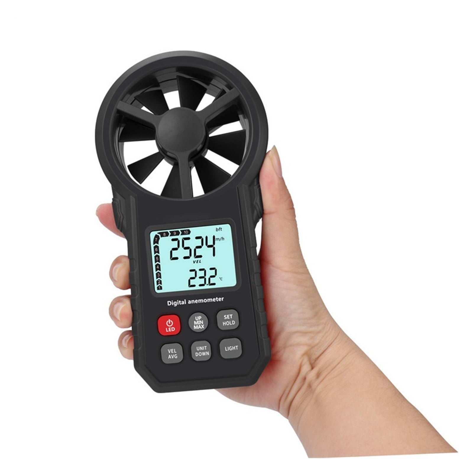 Handheld Anemometer Portable Wind Speed Meter Meter Wind Gauge with LCD ...