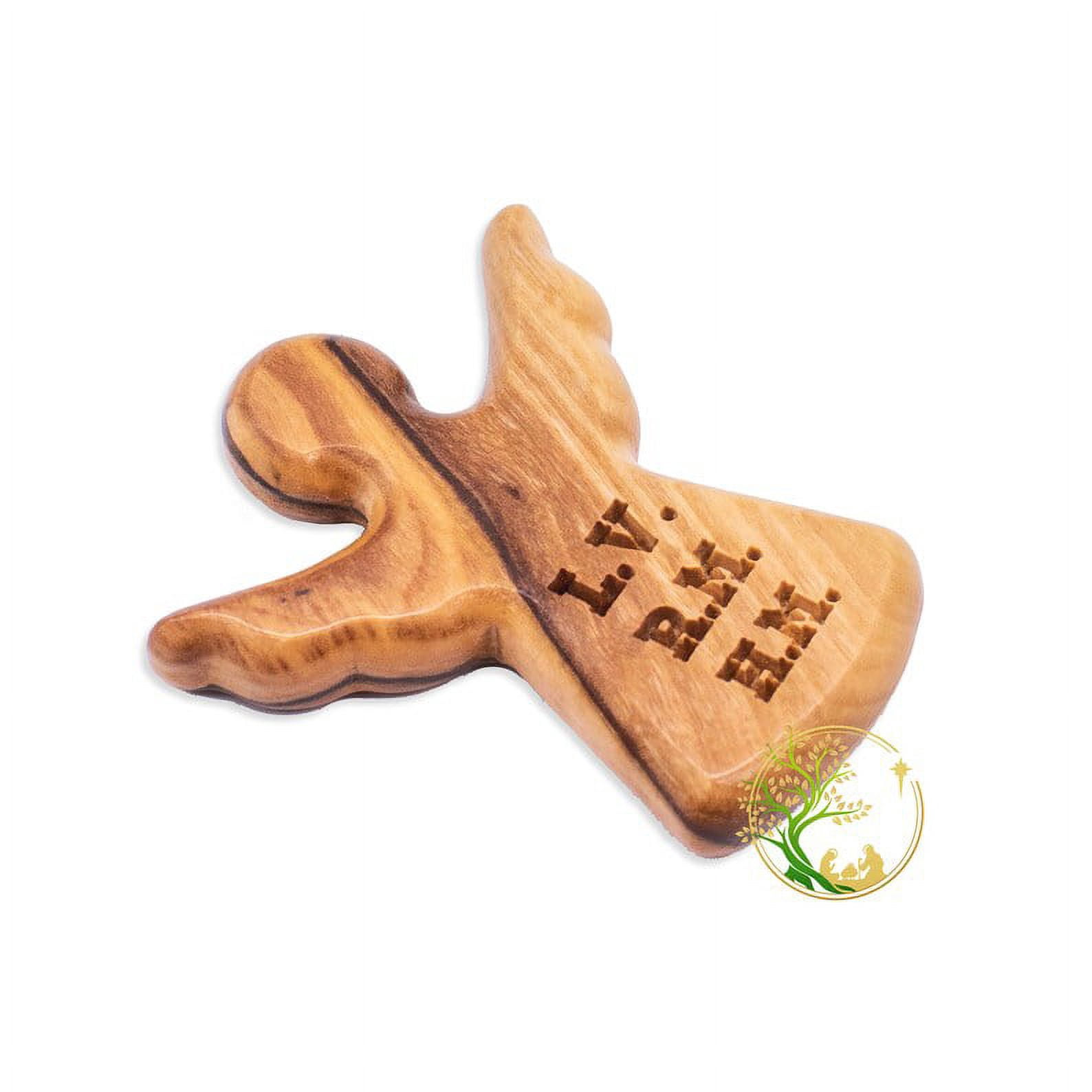 Handheld Angel | Little Guardian wooden Angel | Tiny Olive wood Pocket ...