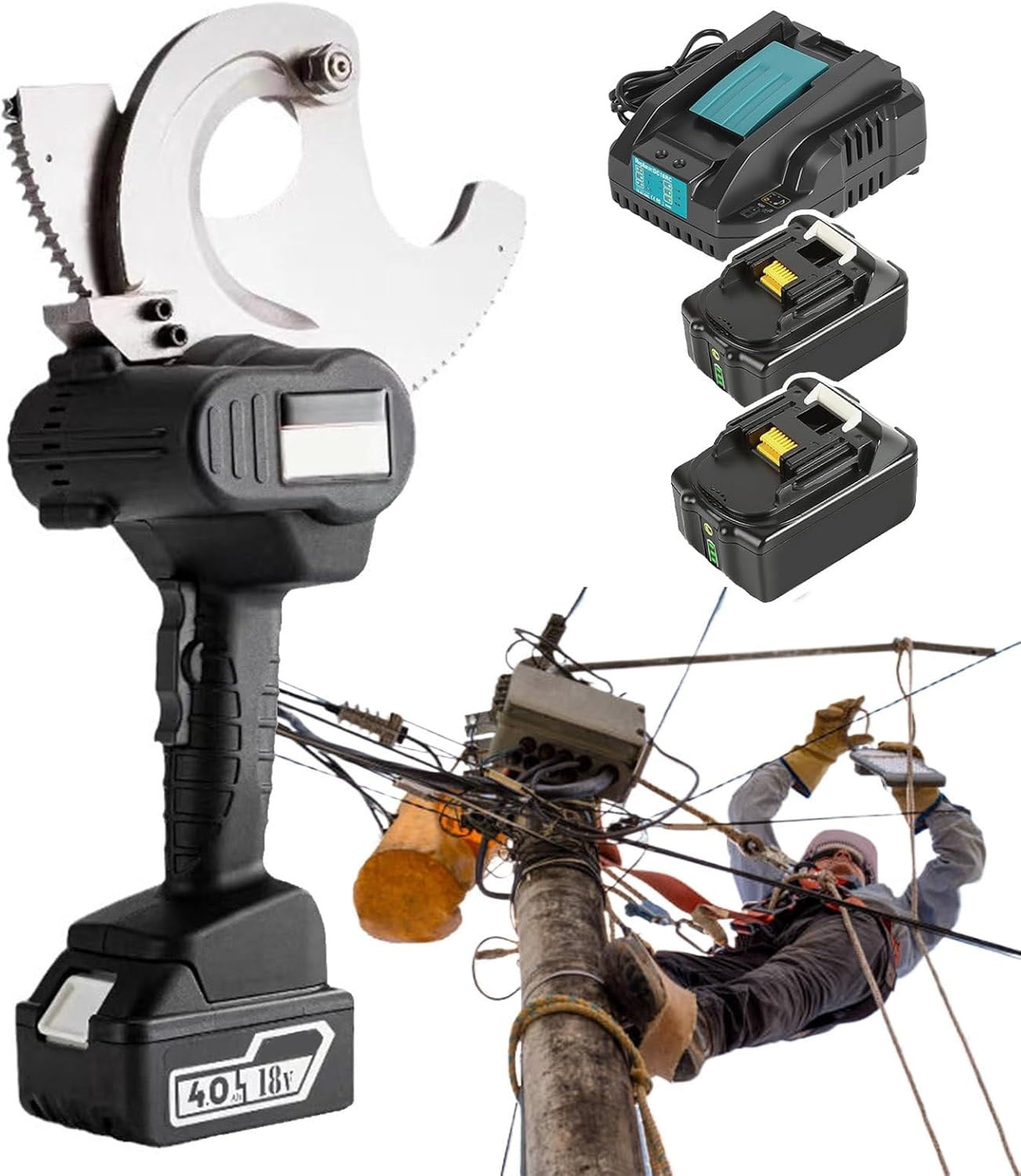 Handheld Armoured Cable Cutting Tool,Charging Cable Gear Type Scissors ...