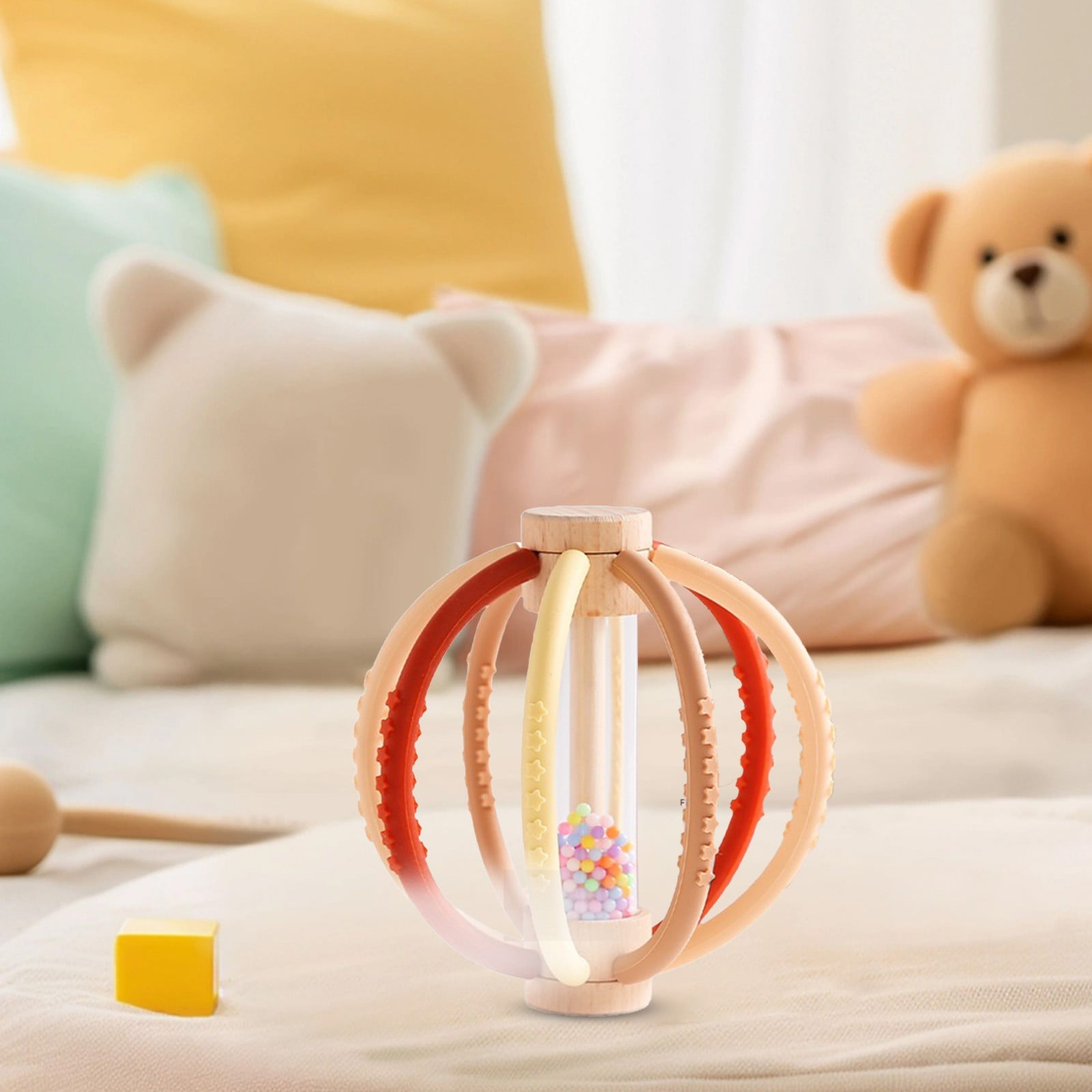 Handheld Balls Shaking Bells Soothing Teeth Grinding Stick Biting Toy ...